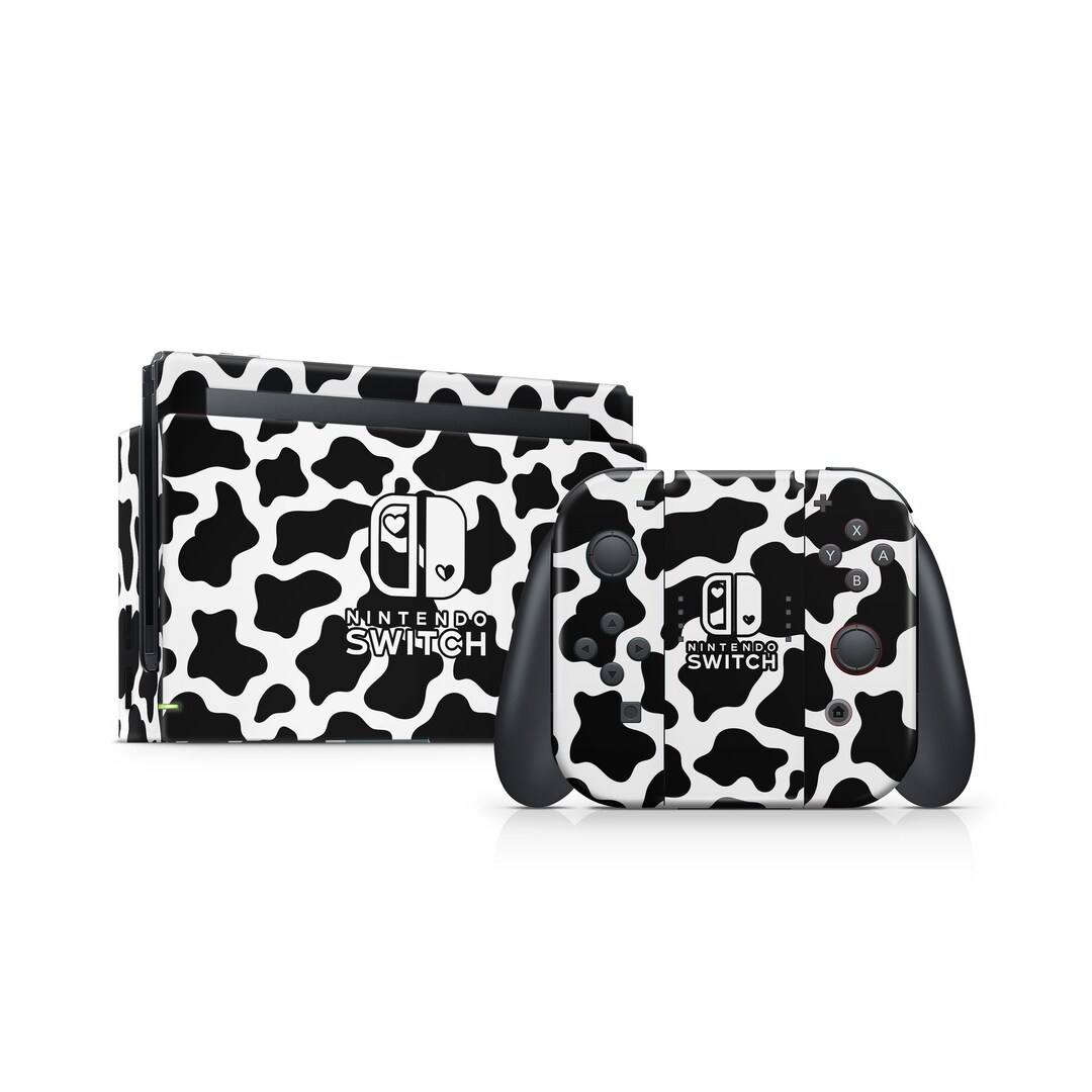 Nintendo Switch Skin Wrap Premium Vinyl Black Cow Print - Etsy