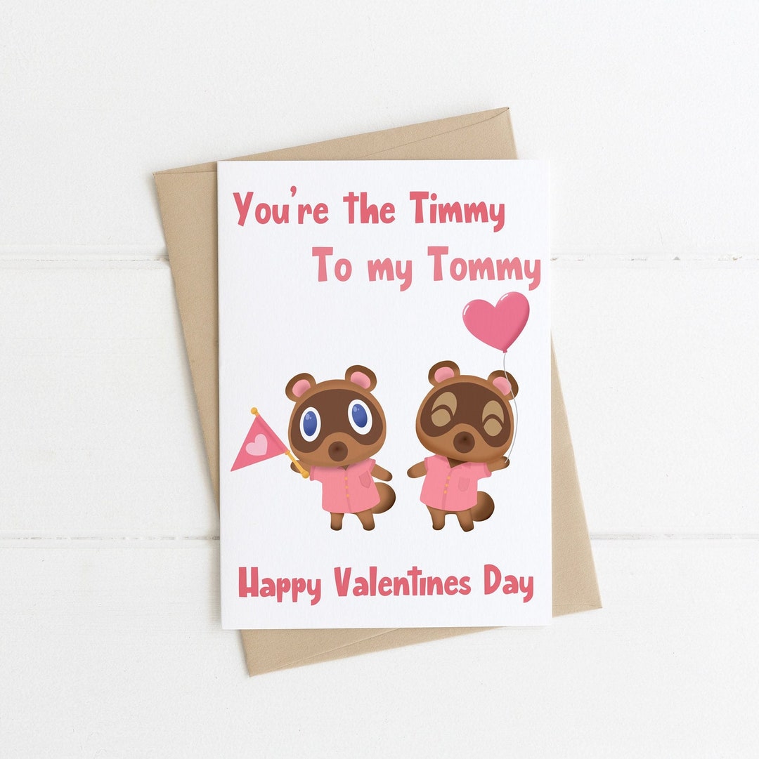 Animal Crossing Valentines Day Card Timmy & Tommy Cards A5 - Etsy