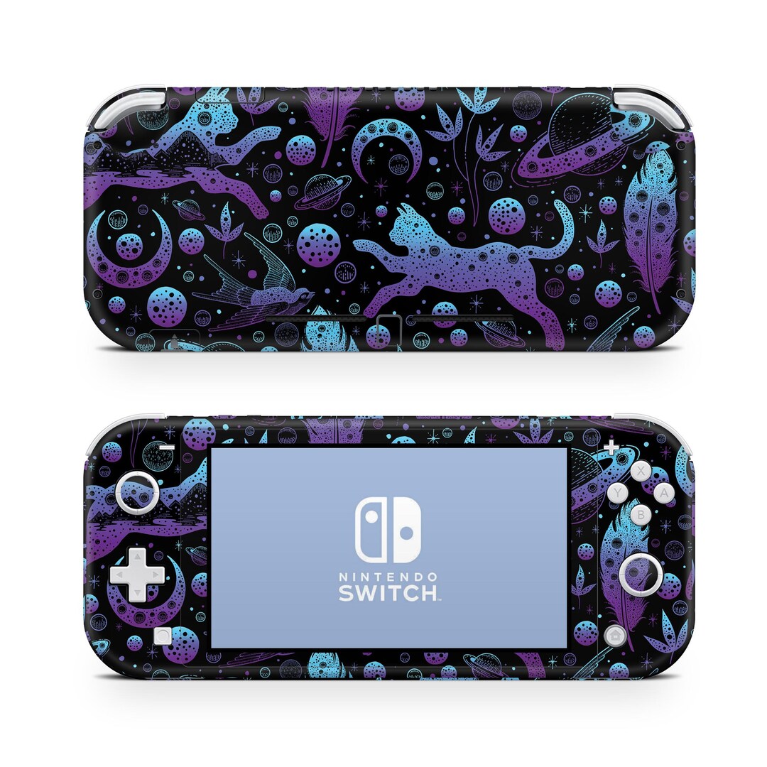 Nintendo Switch Lite Skin Wrap Premium Vinyl Blue Purple Cat Magic ...