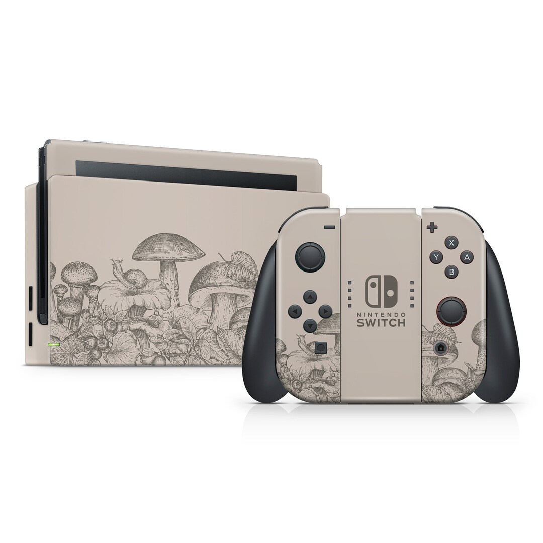 Nintendo Switch Skin Wrap Premium 3M Vinyl Cover Mushroom Sketch ...