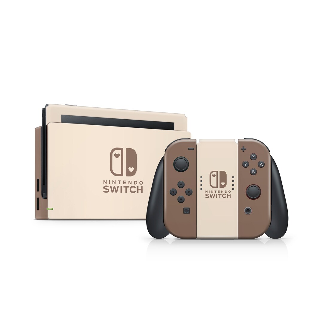 Nintendo Switch Skin Wrap Premium Vinyl Neutral Brown Chocolate Cream ...