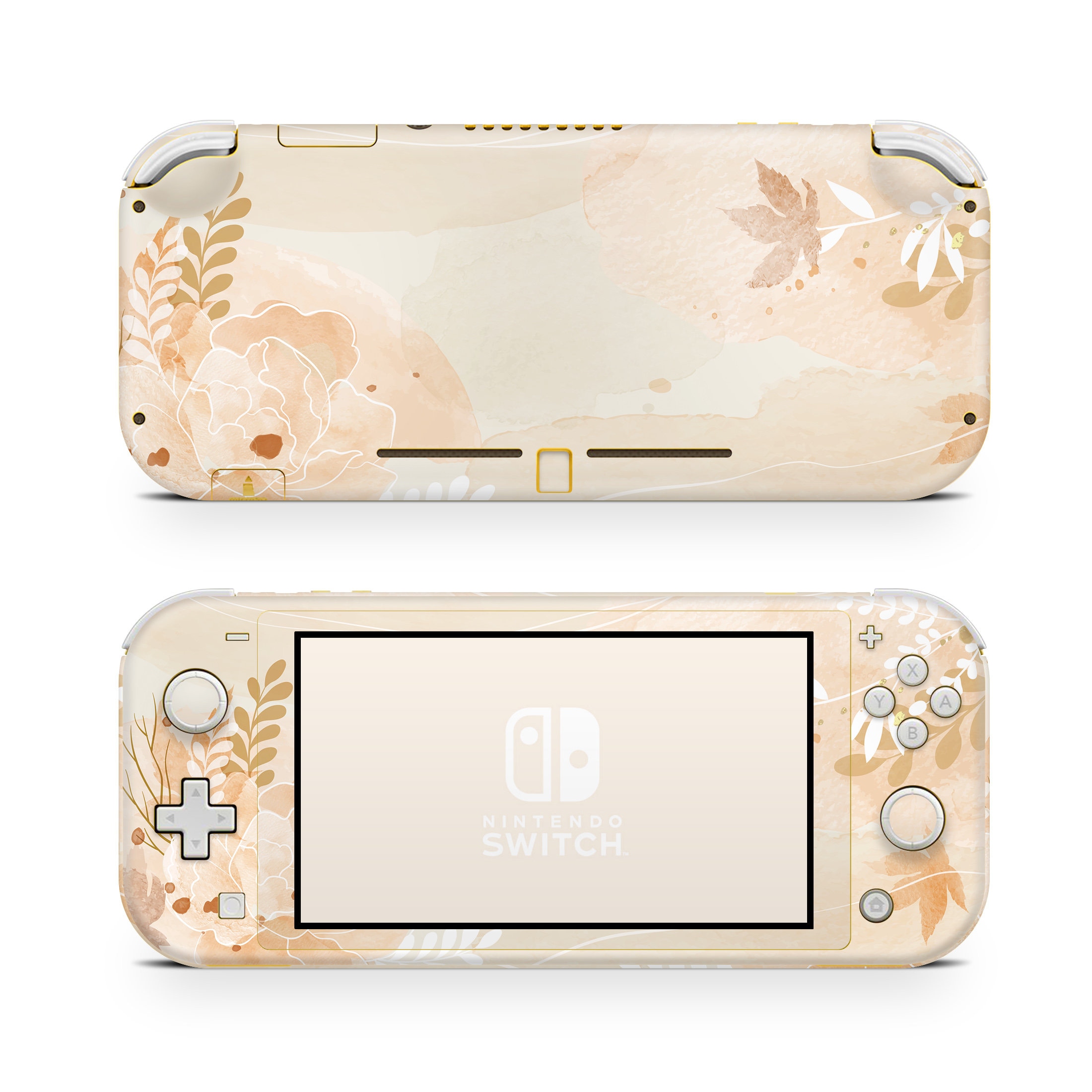 Nintendo Switch Lite Skin Wrap Premium Vinyl Beige Peach Watercolour ...