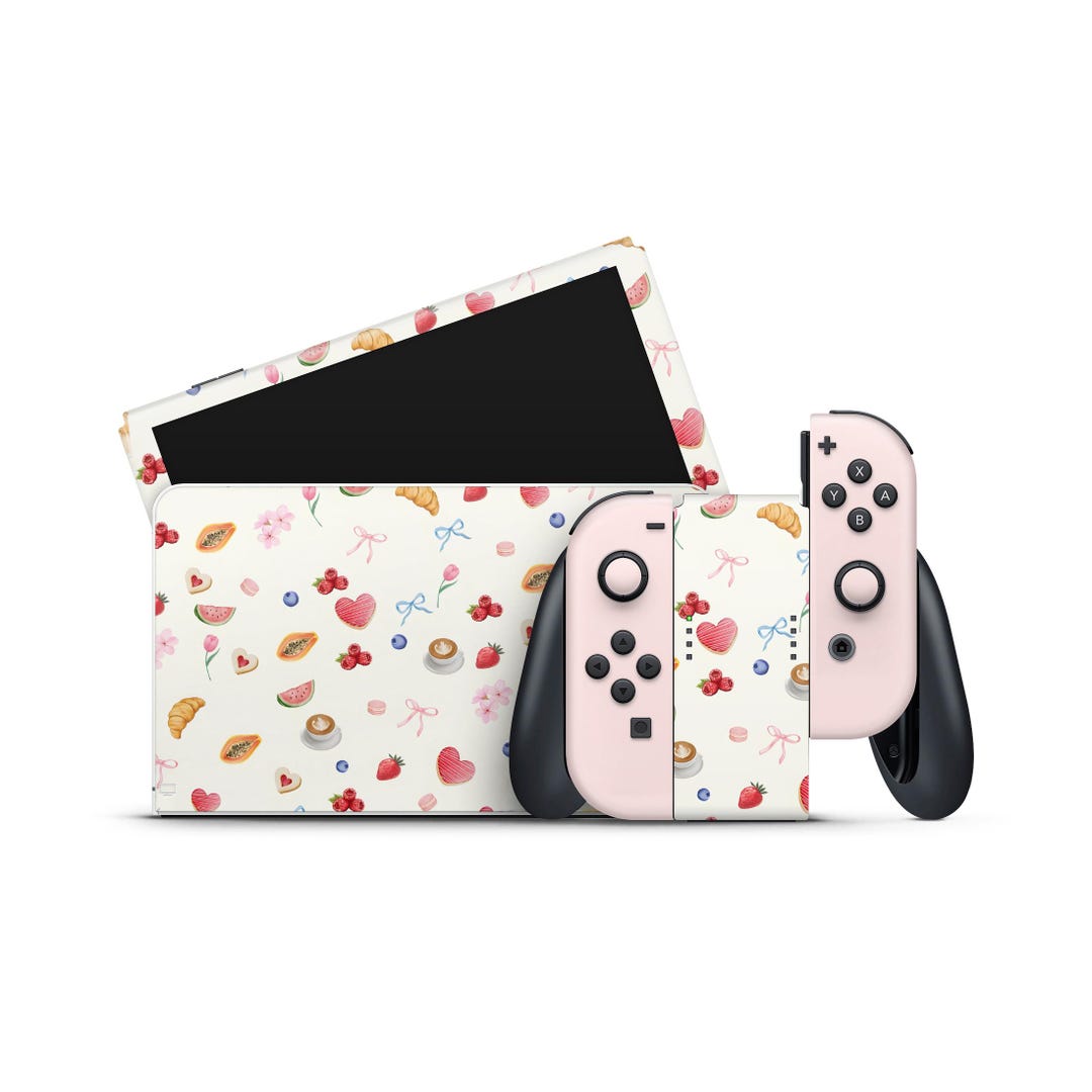 Nintendo Switch OLED Model Skin Wrap Premium Vinyl Pastel Djerf Pattern ...