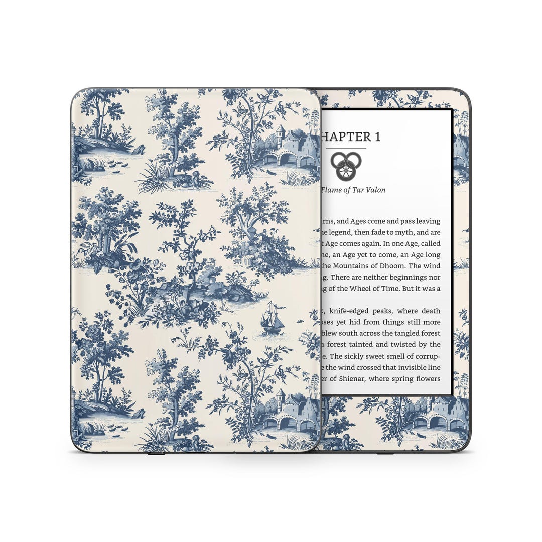 Amazon Kindle Skin Wrap Cover Premium Quality Decal 3M Vinyl Cream Blue ...