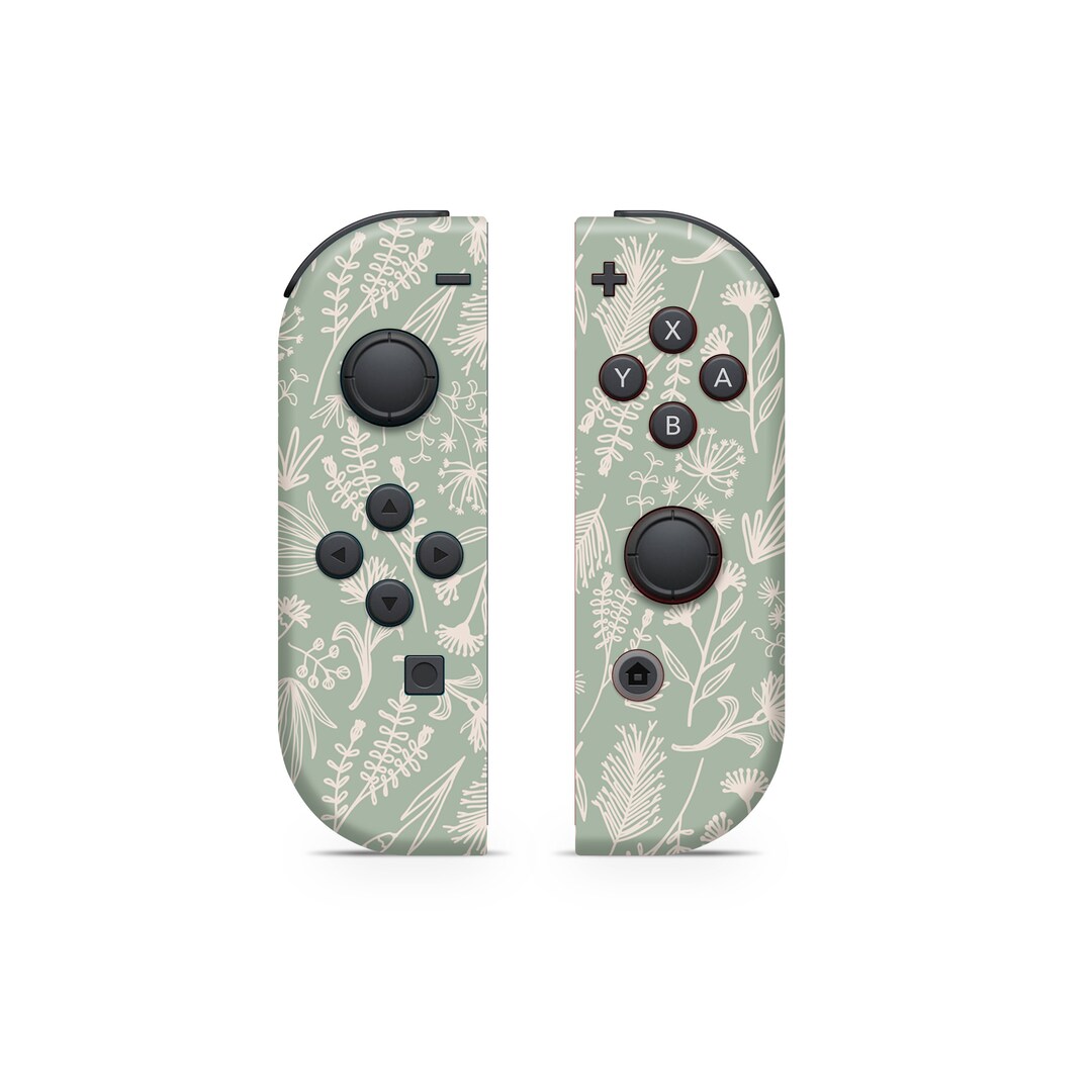 Joy Con Skin for Nintendo Switch Sage Cream Leaves Joycons Skin Wrap ...