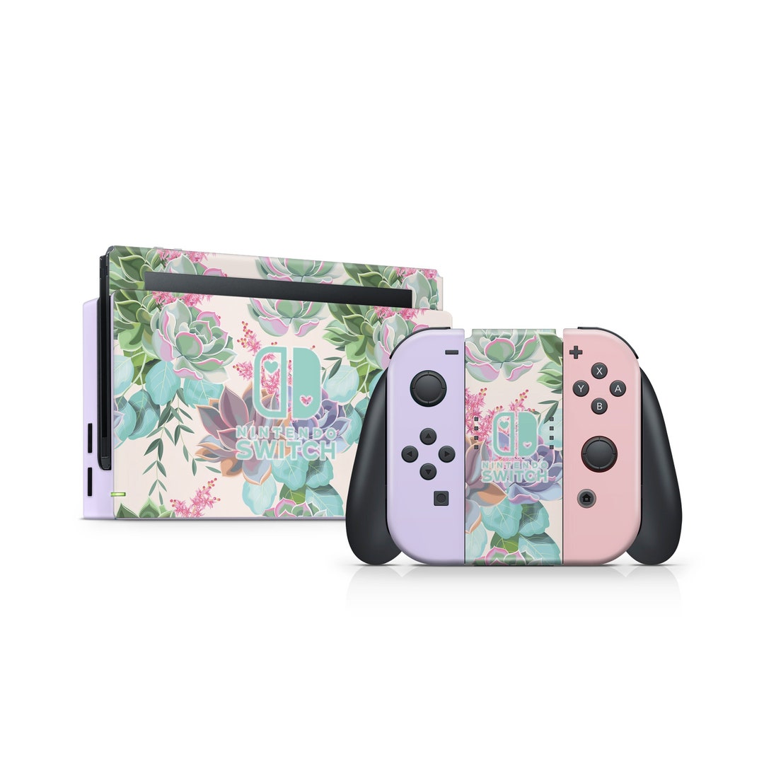 Nintendo Switch Skin Wrap Premium Vinyl Cover Floral Plant Pastel - Etsy
