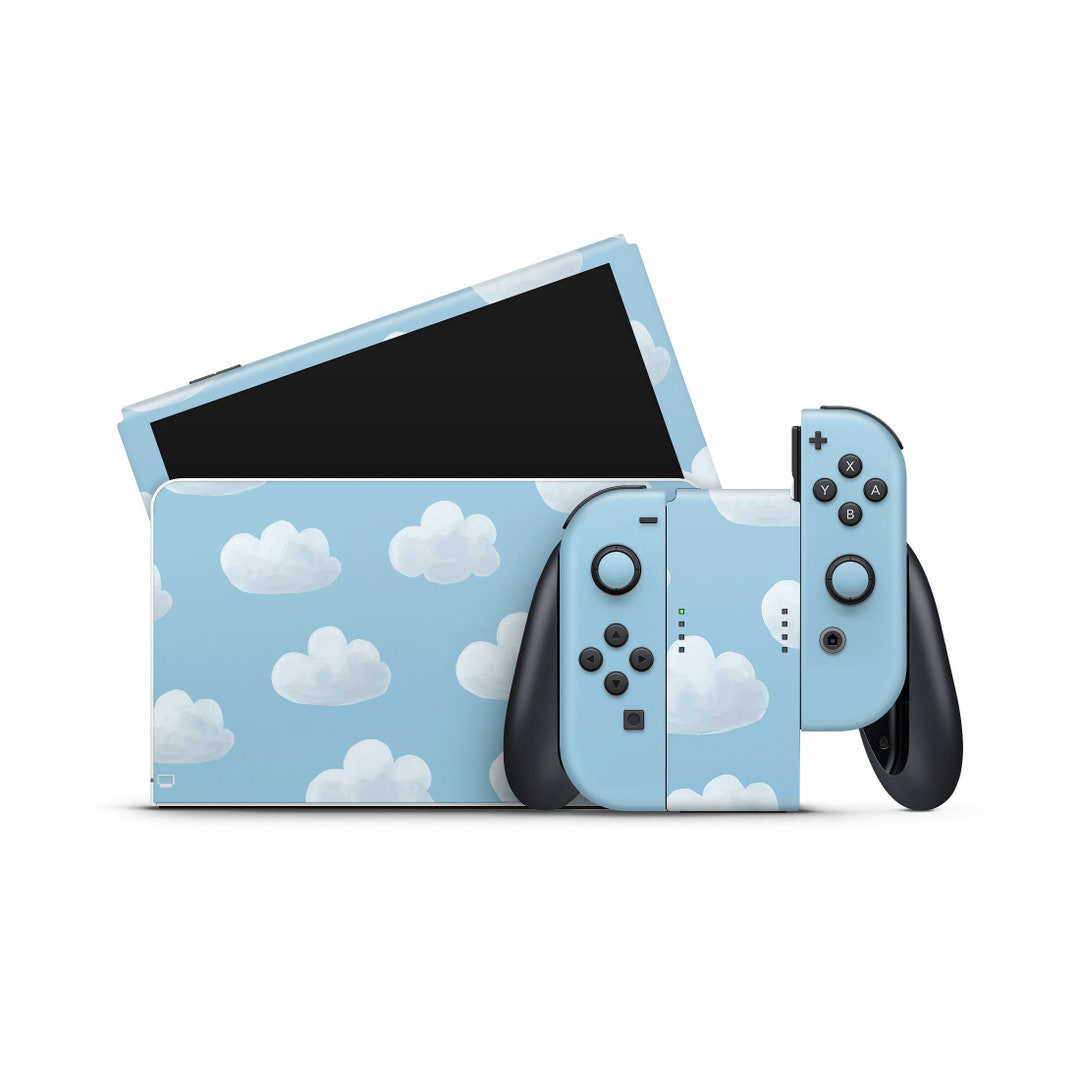 Nintendo Switch OLED Model Skin Wrap Premium 3M Vinyl Cover Sky Blue ...