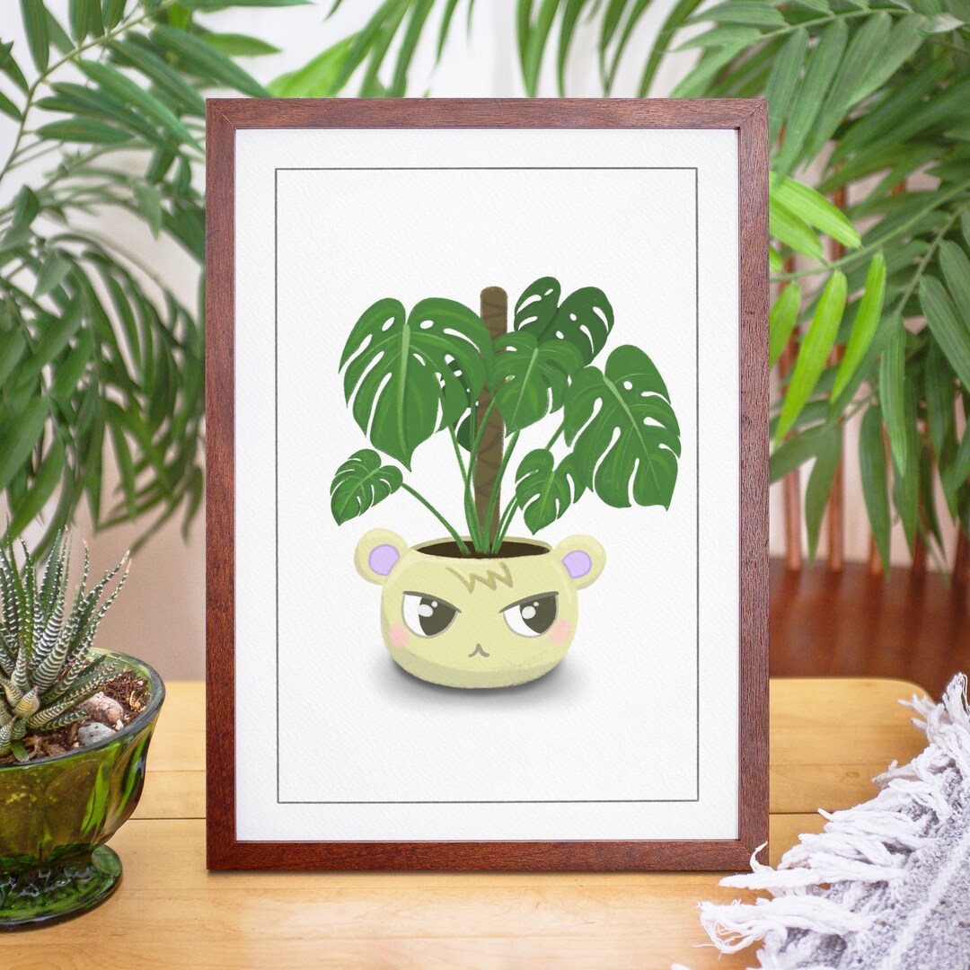 Animal Crossing Marshal Plant Print Monstera Plant A4 & A5 - Etsy