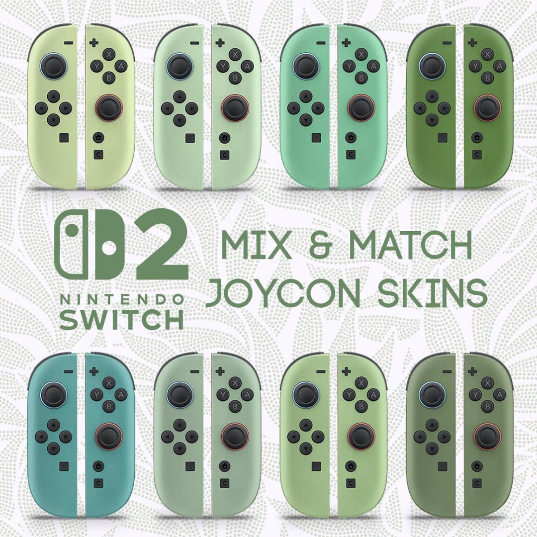 Nintendo Switch 2 Joycon Skin Mix & Match Greens Nintendo Switch Cover ...