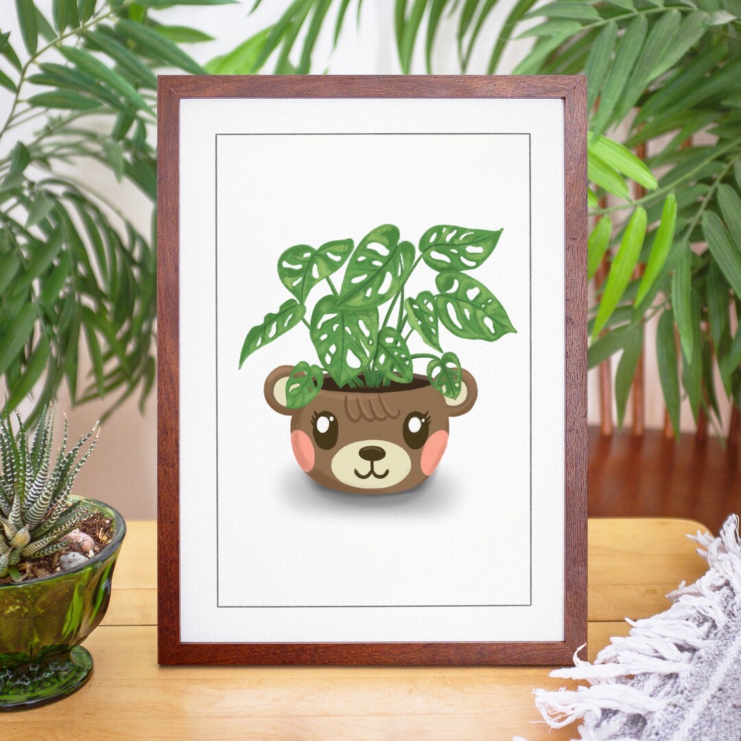 Animal Crossing Maple Plant Print Monkey Mask Plant A4 & A5 - Etsy