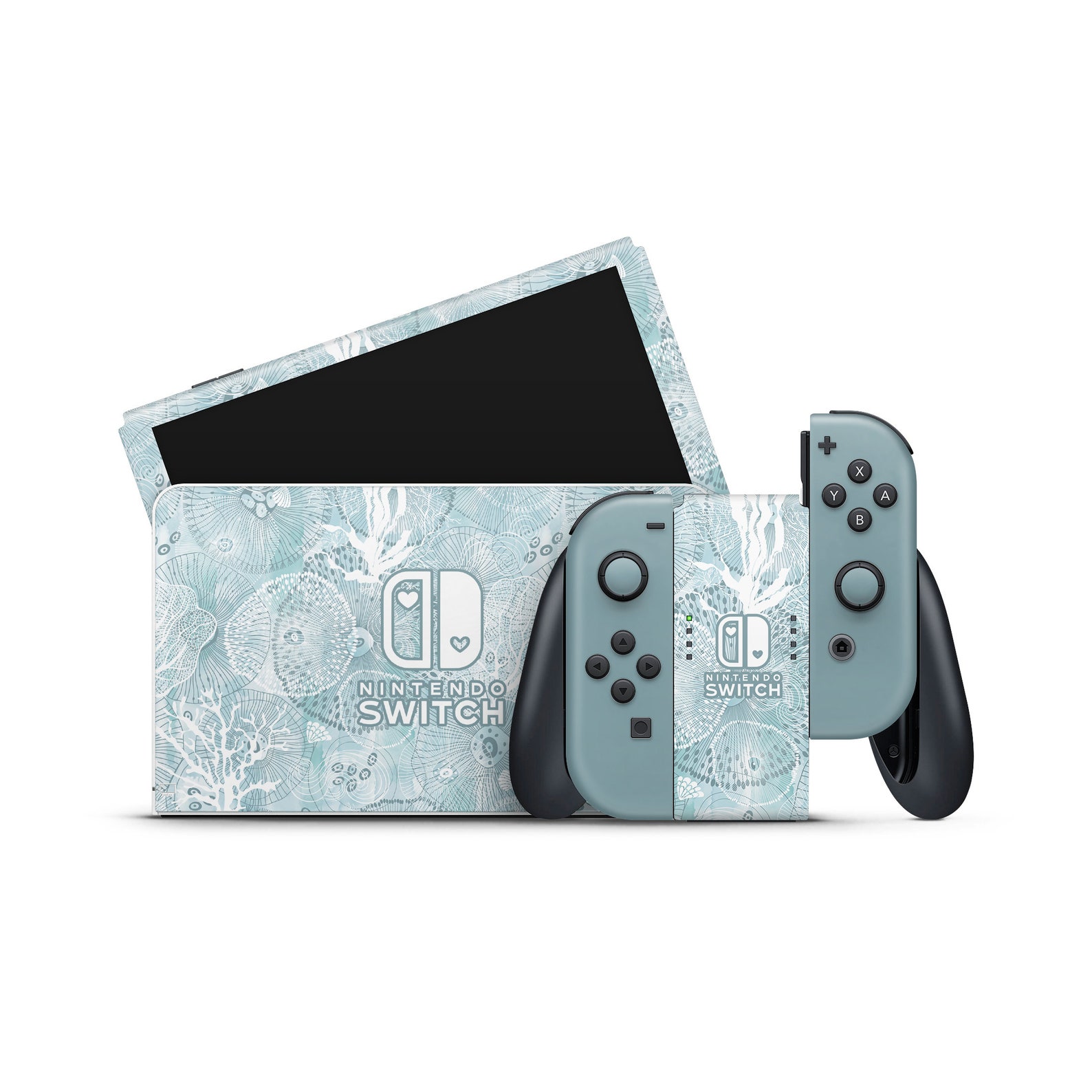 Nintendo Switch OLED Model Skin Wrap Premium Vinyl Ocean Blue Sea ...