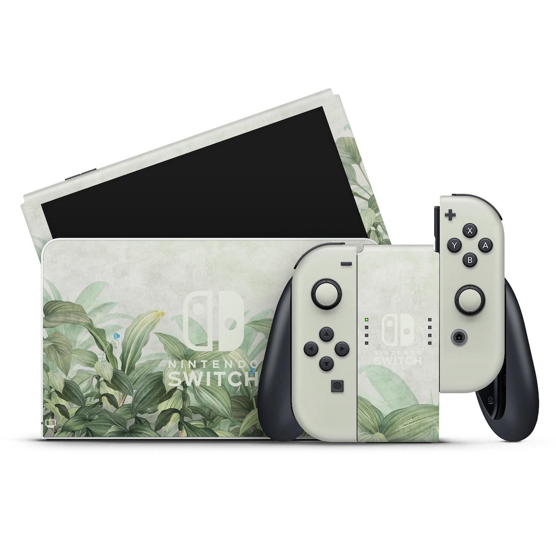 Nintendo Switch OLED Model Skin Wrap Premium 3M Vinyl Vintage Botanical ...