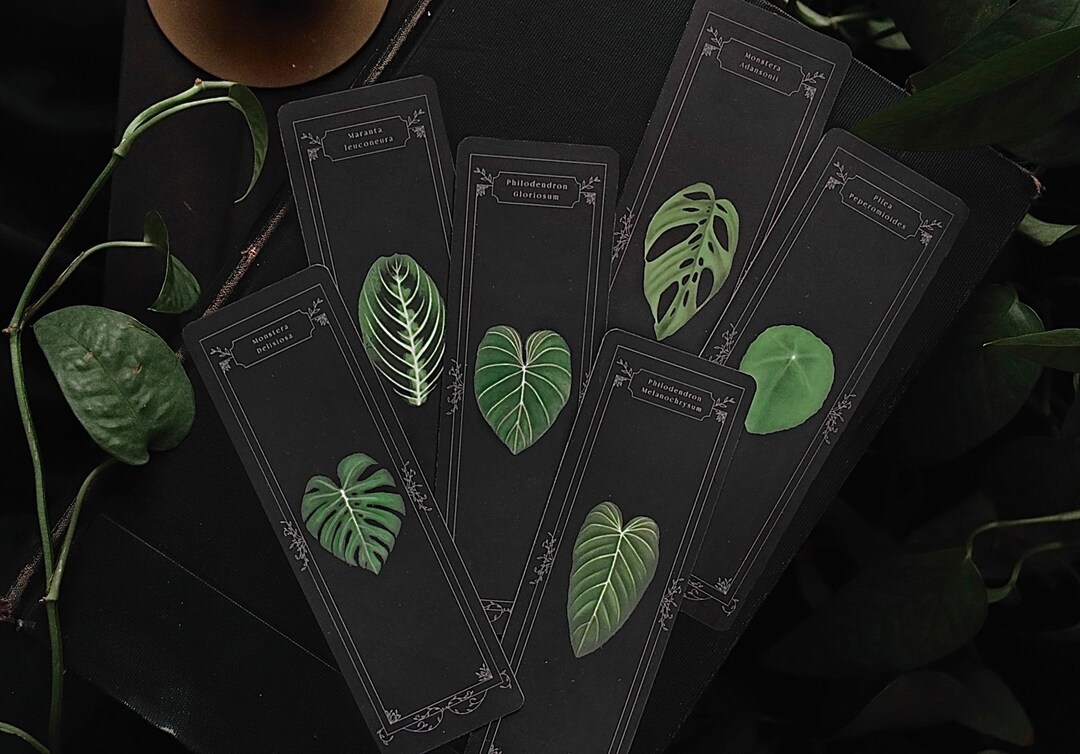 Bookmark of Botanical Leaves Soft Touch Paper Custom Tassel Color 6 ...