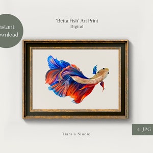 Printable Art Print Betta Fish DIGITAL DOWNLOAD - Etsy