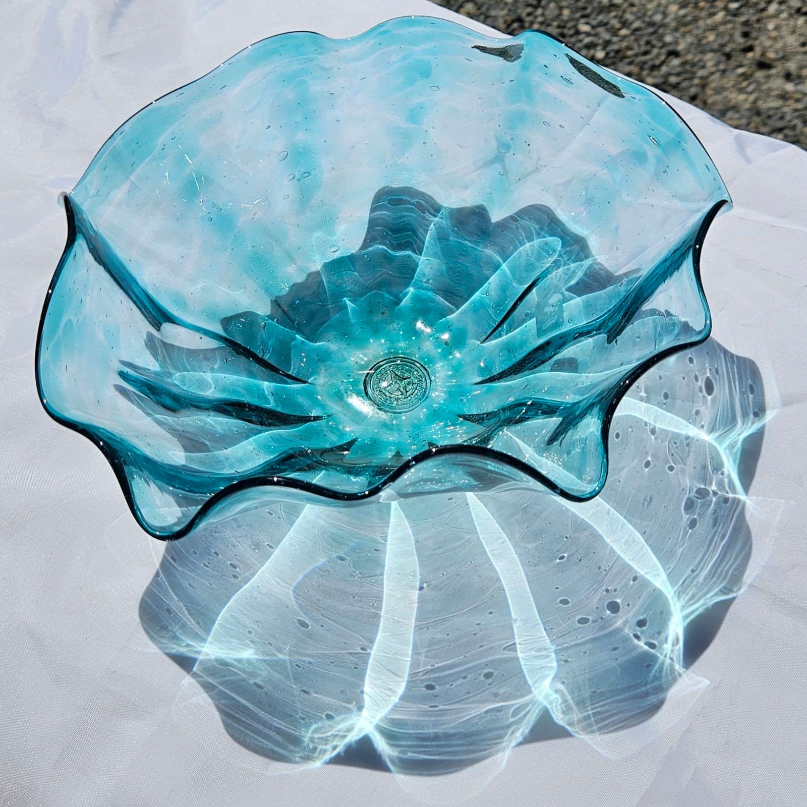 Hand Blown Fluted Glass Bowl - Etsy
