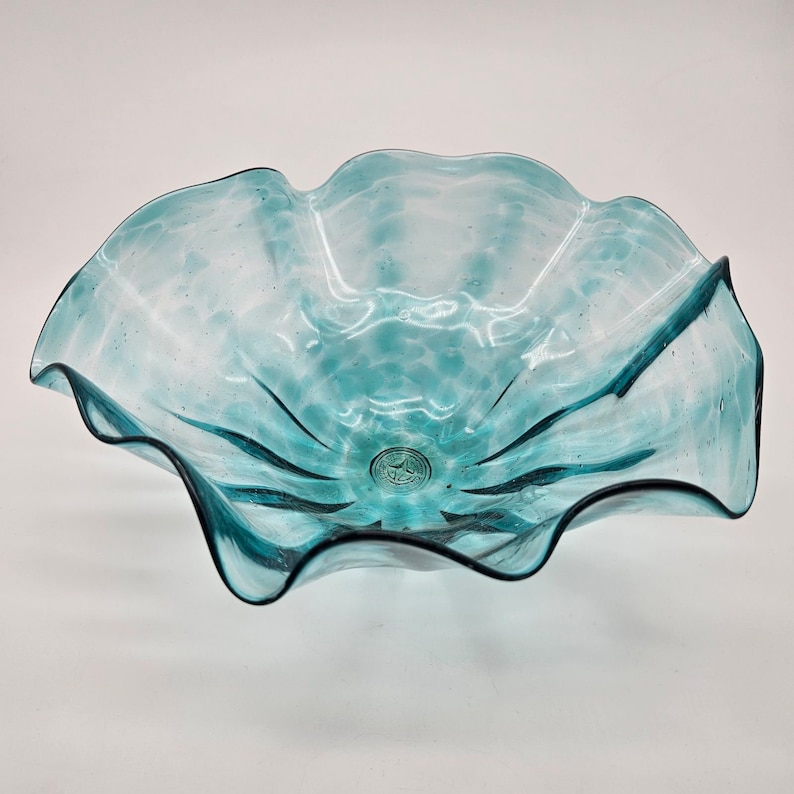 Hand Blown Fluted Glass Bowl - Etsy
