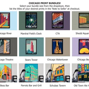 Sears Tower Chicago Travel Poster: Vintage Minimalist Print - Etsy