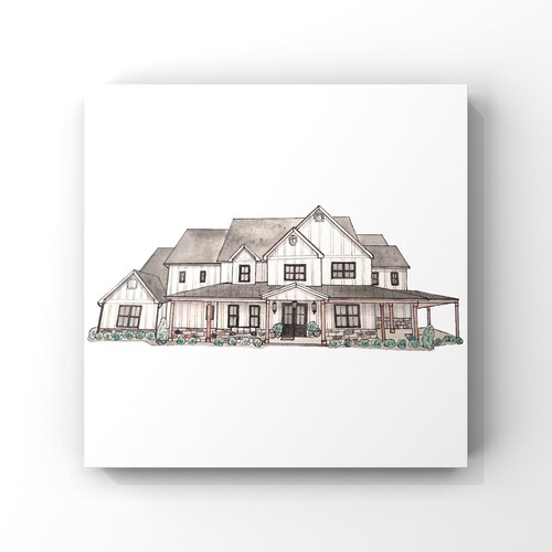 Custom Home Portrait Our First Home Gift Watercolor House - Etsy