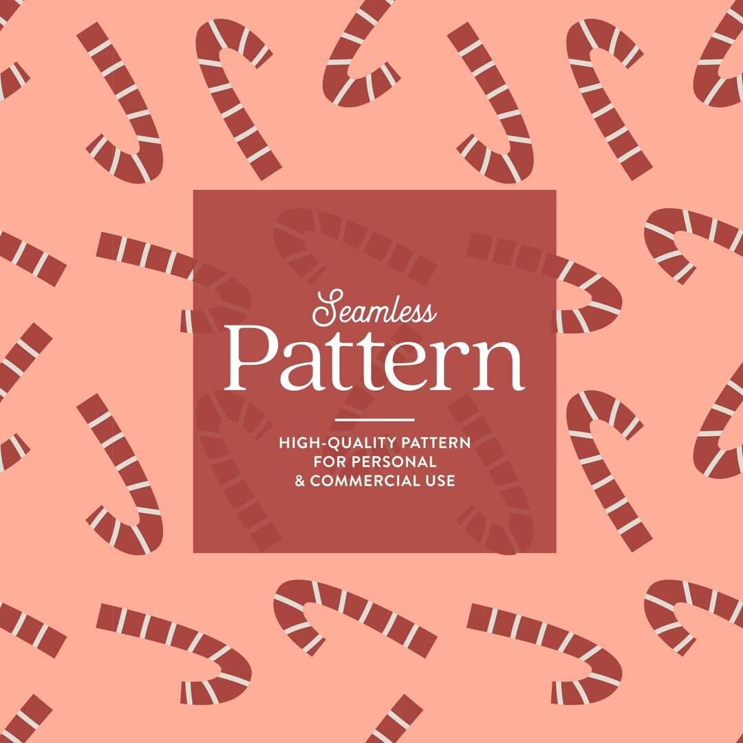 Scattered Candy Cane Seamless Pattern, Christmas Pattern, (instant ...