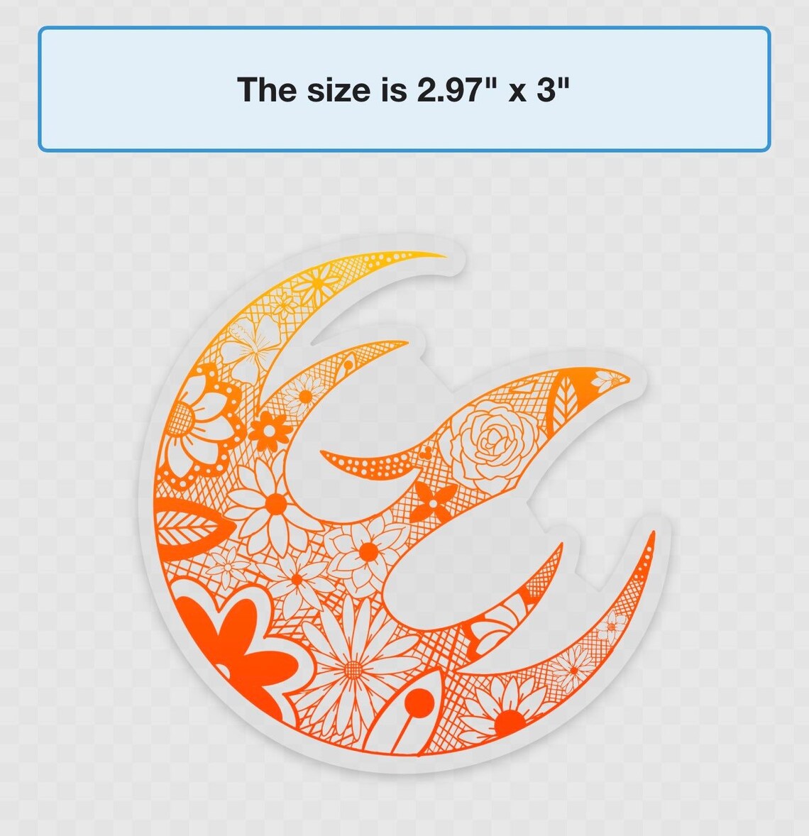 Orange Floral Good Guy Space Symbol Matte Clear Vinyl Sticker - Etsy