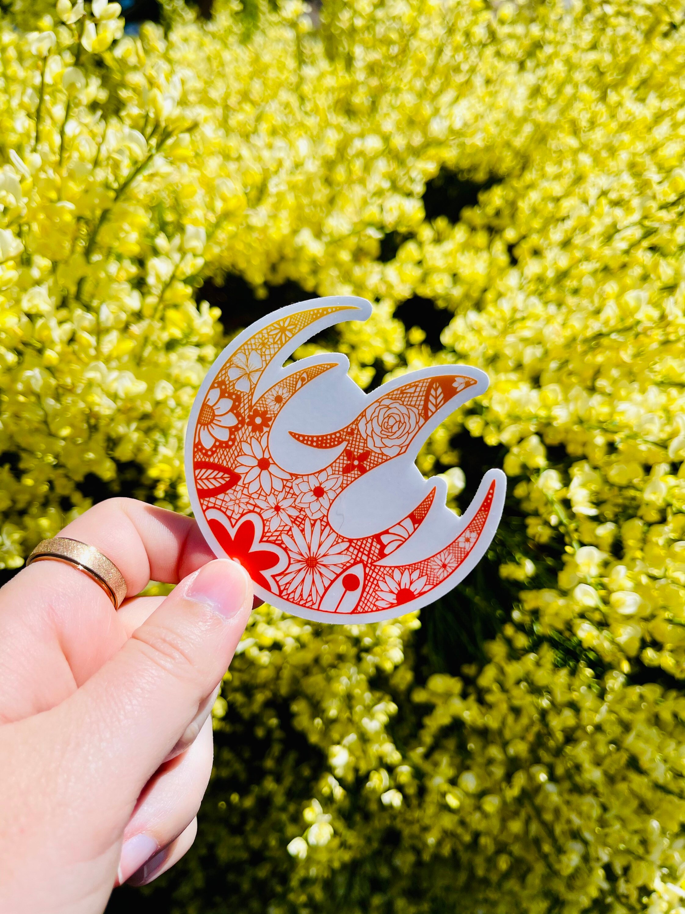 Orange Floral Good Guy Space Symbol Matte Clear Vinyl Sticker - Etsy