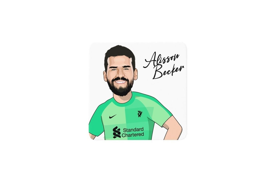 Alisson Becker Caricatura LFC Coaster Fondo Blanco / Liverpool FC ...