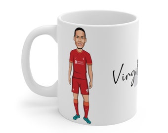 Virgil Van Dijk Liverpool FC Caricature VVD White Mug LFC - Etsy