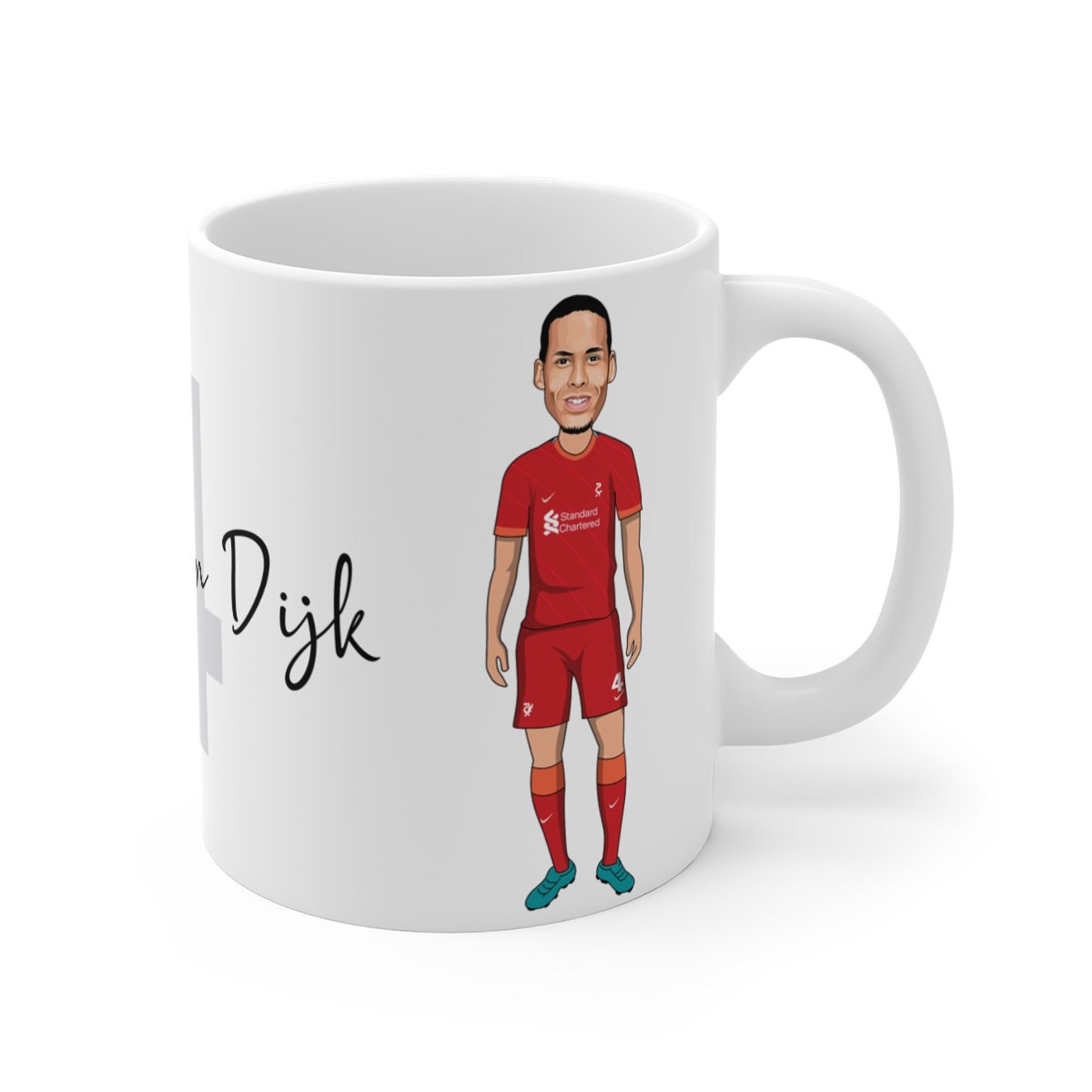 Virgil Van Dijk | Liverpool FC Caricature VVD Mug (white Background ...