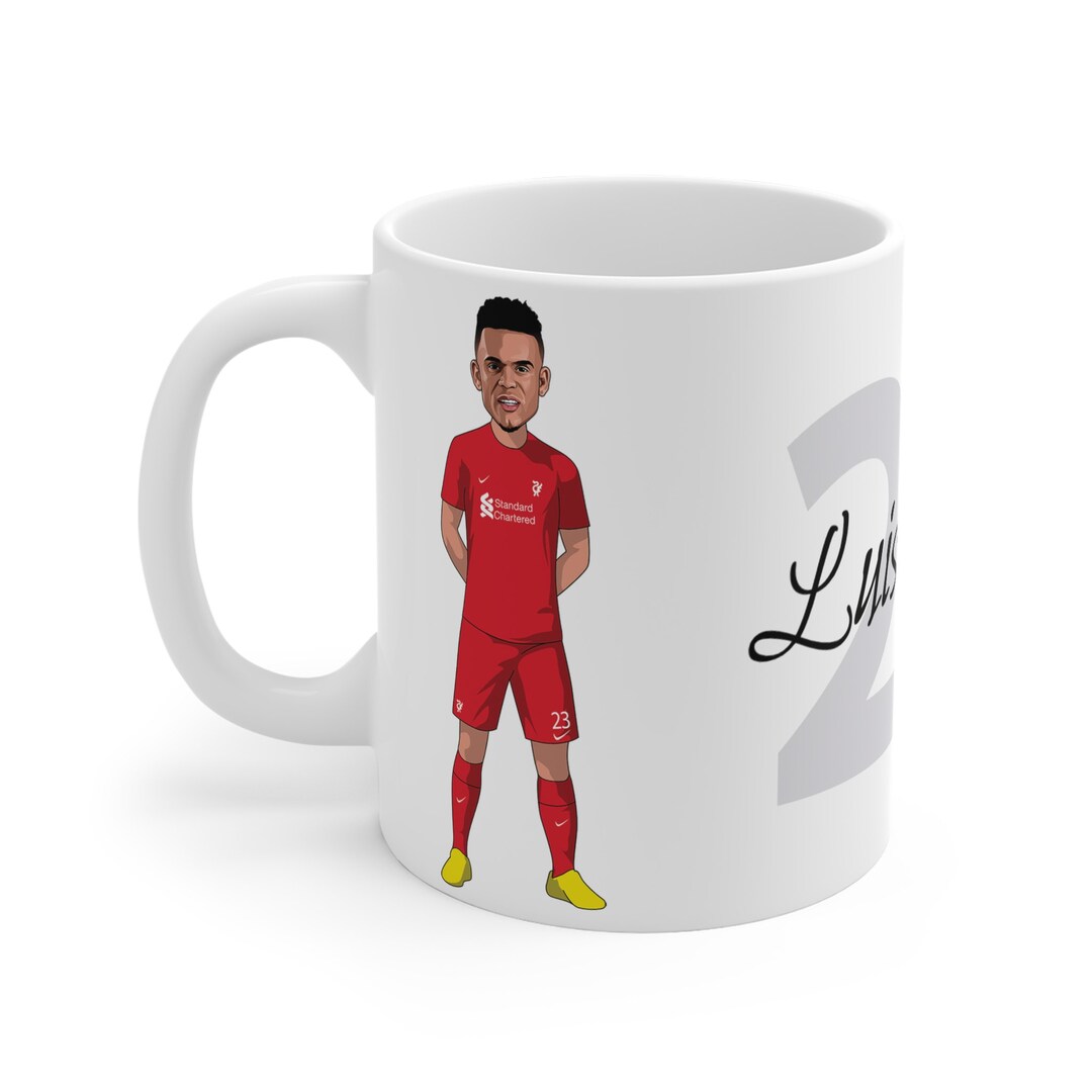 Luis Diaz | Liverpool FC Caricature White Mug | LFC 2022/23 Reds ...