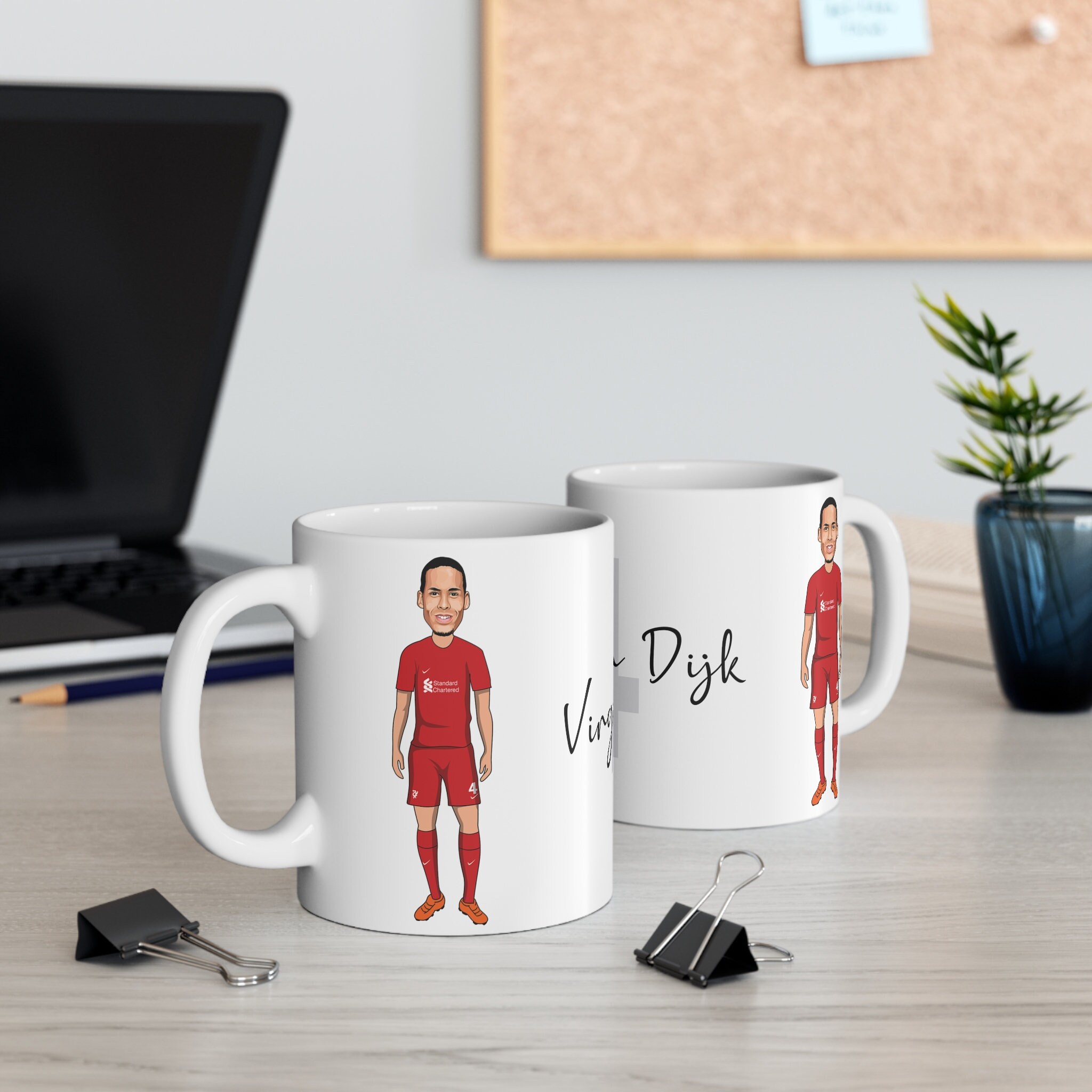 Virgil Van Dijk Liverpool FC Caricature VVD White Mug LFC - Etsy