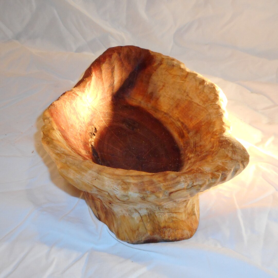 22.049 Cedar Bowl, Freeform Wood Bowl Unique Handmade Natural Made in ...