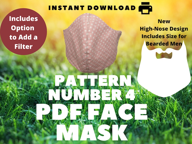 Face Mask PDF Sewing Pattern, Dust Mask Sewing Pattern, Face Mask ...