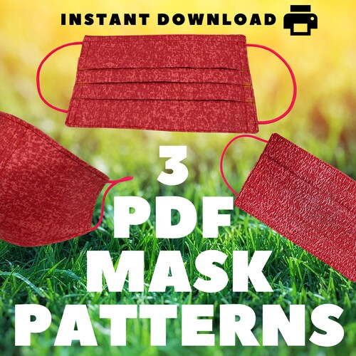 Face Mask Pattern PDF With Filter Pocket Sewing Pattern | Etsy