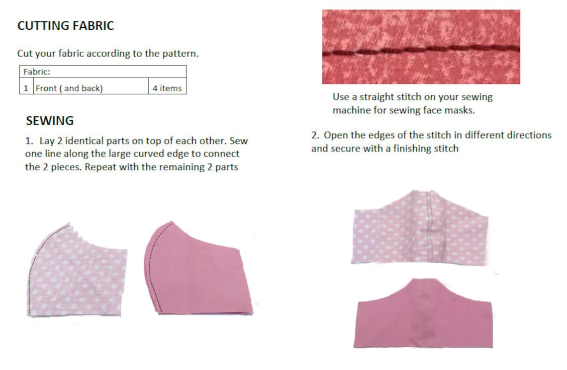 Face Mask PDF Sewing Pattern Dust Mask Sewing Pattern Face | Etsy
