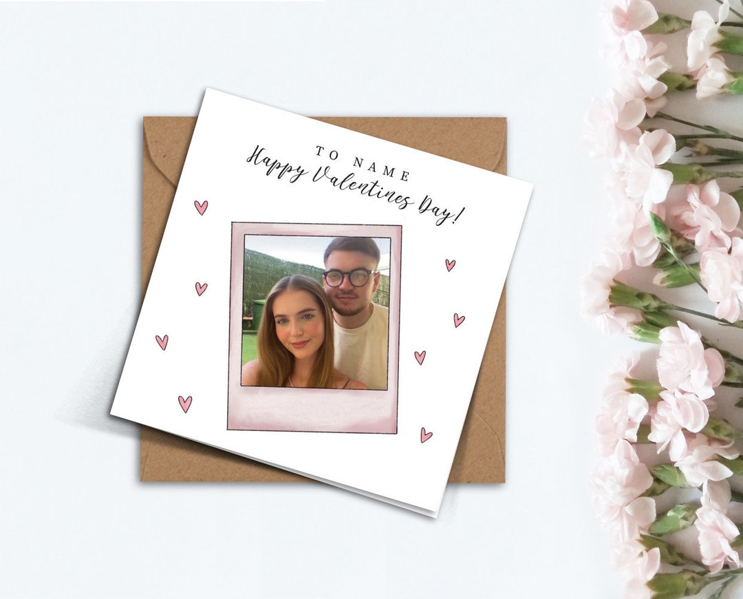 Personalised Photo and Name Valentines Day Custom Polaroid Card for ...