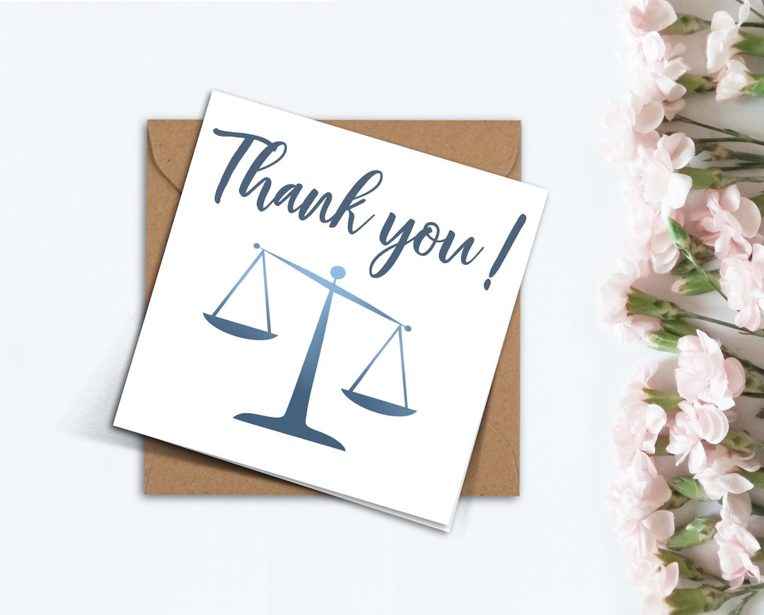 Cute Thank You Card for Lawyer, Solicitor, Barrister, Paralegal, Legal ...