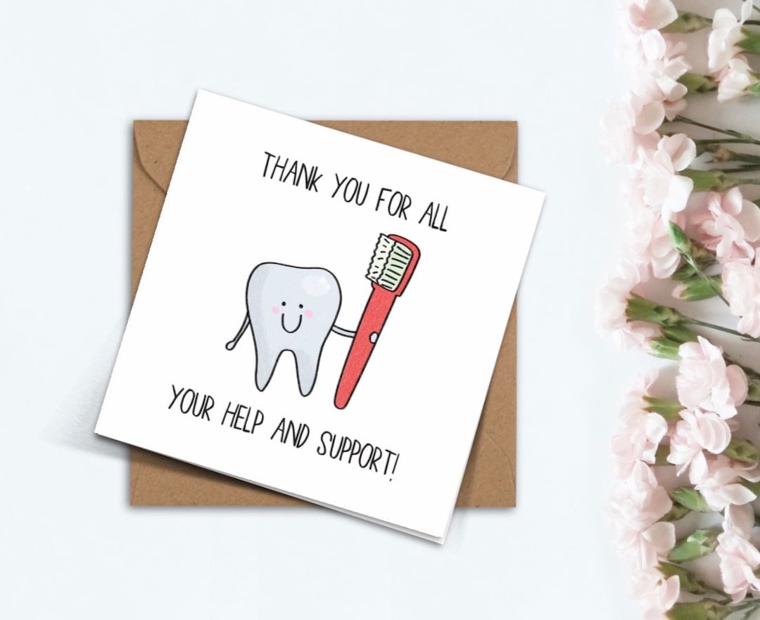 Cute Thank You Card for Dentist, Orthodontist, Hospital, Healthcare ...