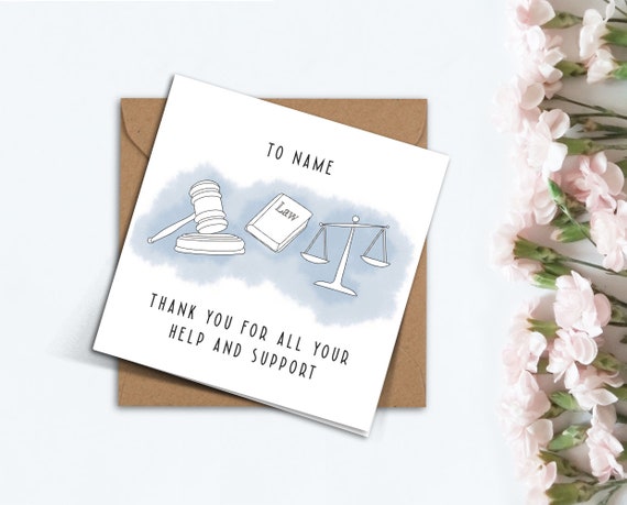 Personalised Thank You Card for Lawyer Solicitor Barrister - Etsy