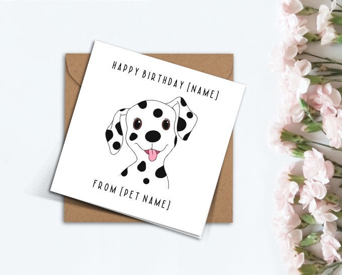 Personalised Dalmatian Birthday Card Card for Her Card for | Etsy