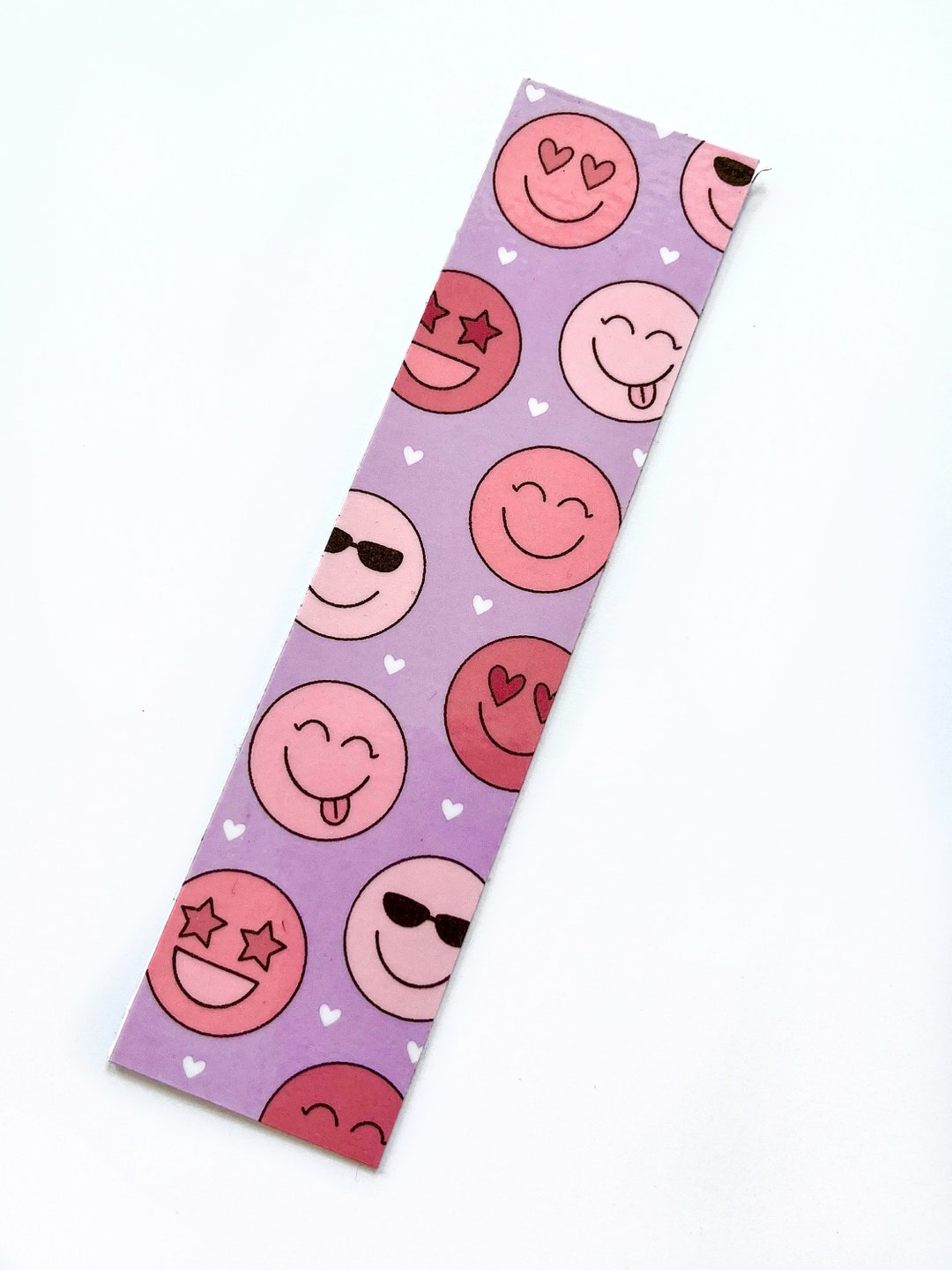 Smiley Face Cute Emoji Bookmark, Gift for Book Lover, Cute Pink Purple ...