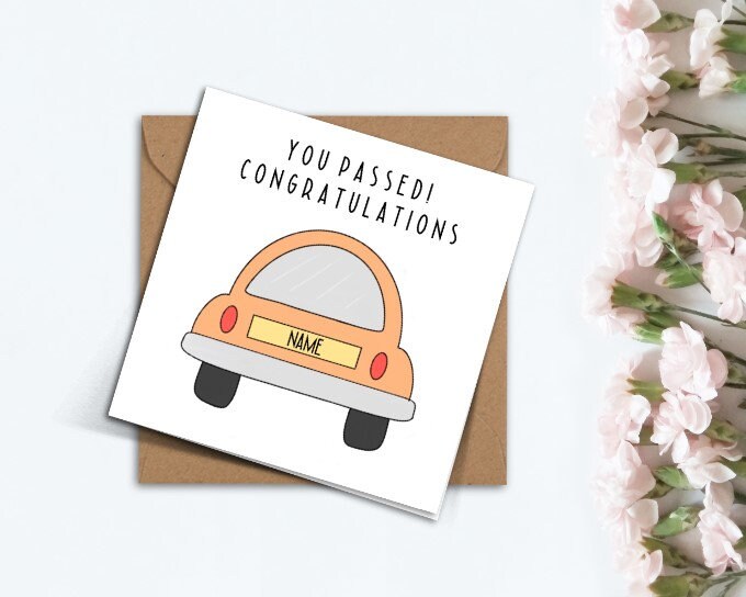 You Passed Congratulations Card Handmade Cute Driving Test - Etsy UK