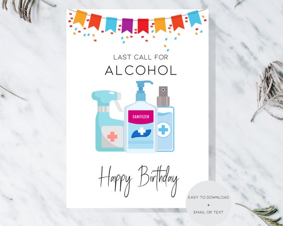 Happy Birthday Card Virtual Birthday Announcement Instant | Etsy