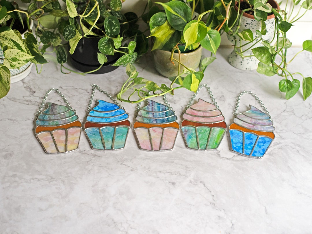Stained Glass Cupcake Sun Catcher Window and Wall Art - Etsy