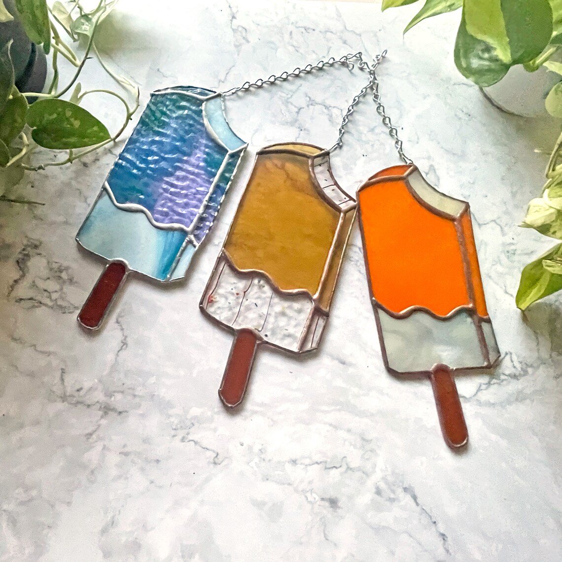 Popsicle Stained Glass, Ice Cream Dessert Glass Art - Etsy