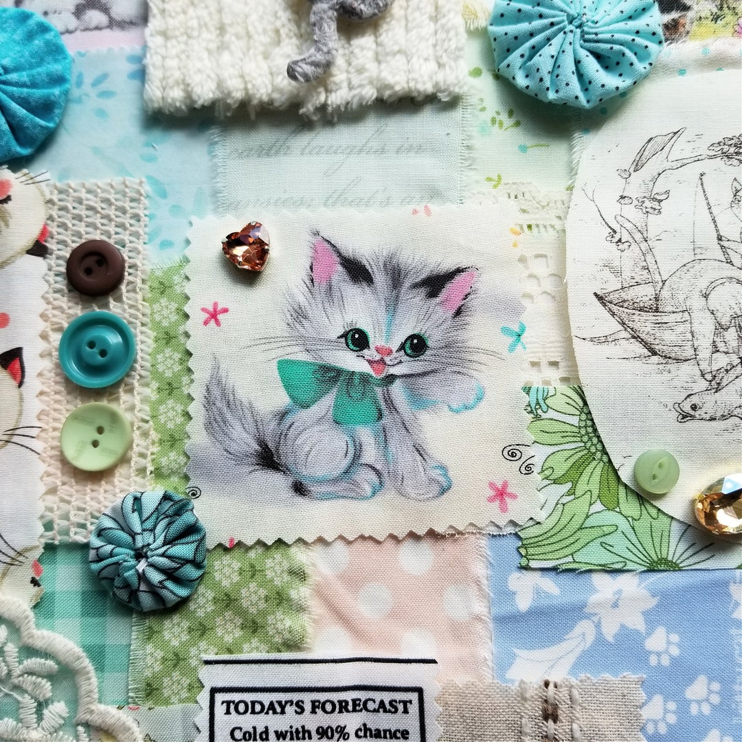 Slow Stitch Bundle Kitty Cuteness Mindful Sewing, Cat Lover ...