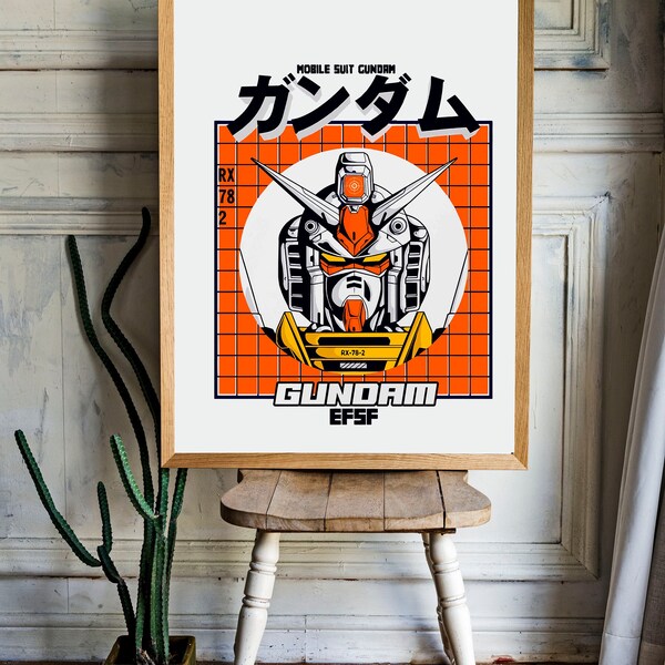 Gundam Digital Poster - Etsy