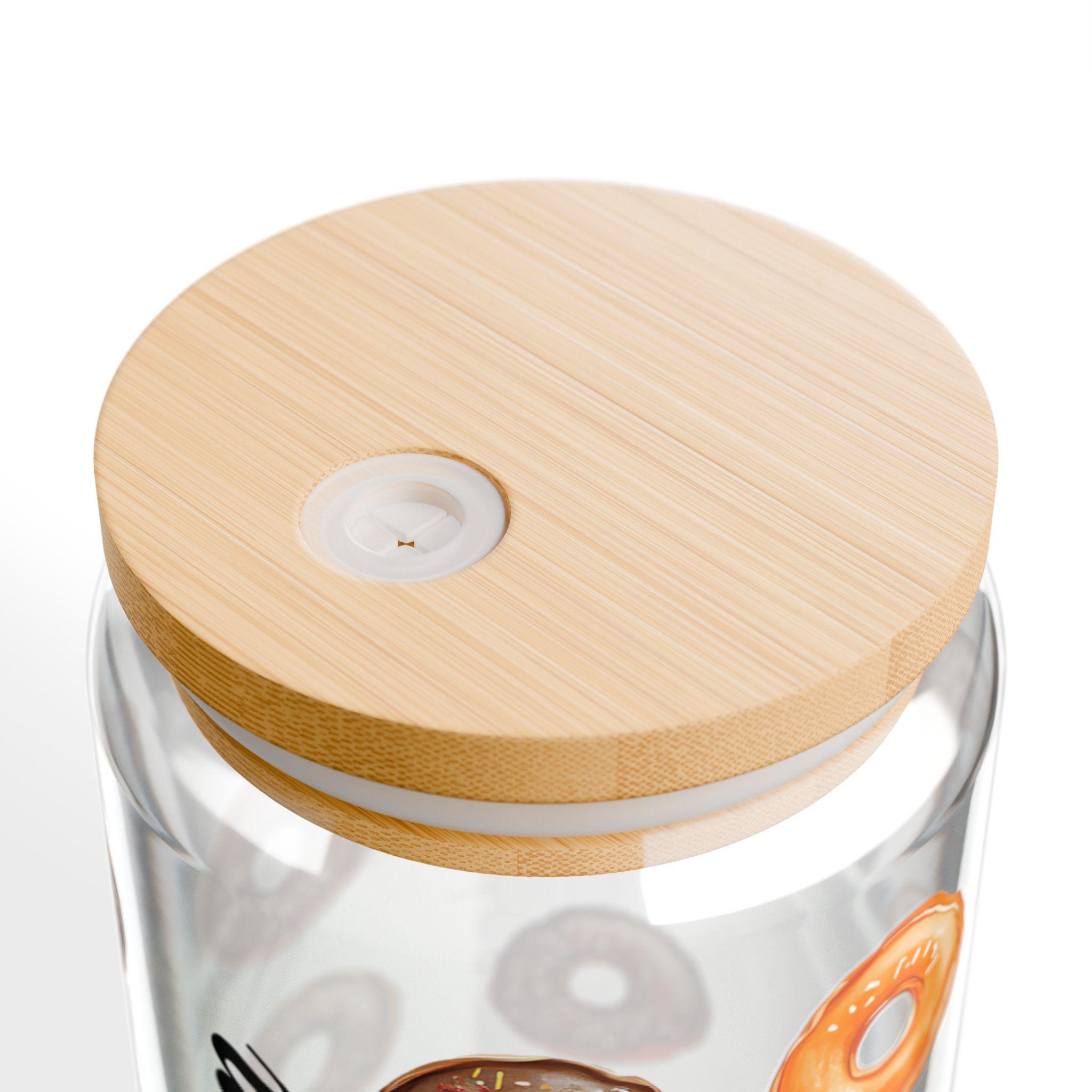 Personalized Iced Coffee Cup, Donut Sipper Glass Cup, Funny Donut Glass ...