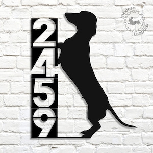 Dachshund Lovers Custom House Number, Doxie Theme Address Sign, Address ...