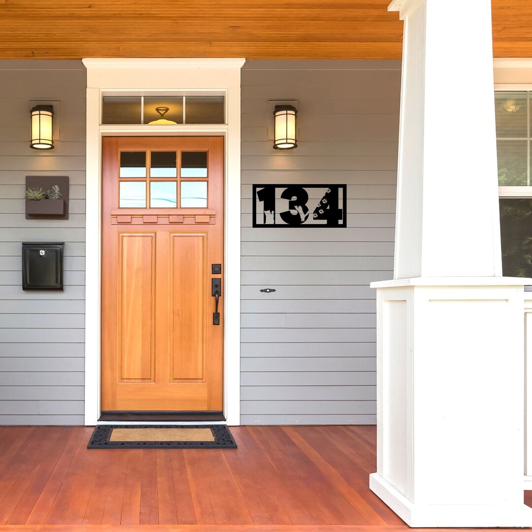 Custom Cat Theme Metal Address Sign, Unique House Numbers for Cat ...