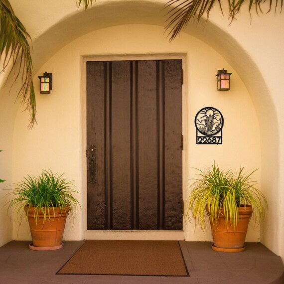 Desert Custom Metal Address Sign Southwest Street Number | Etsy